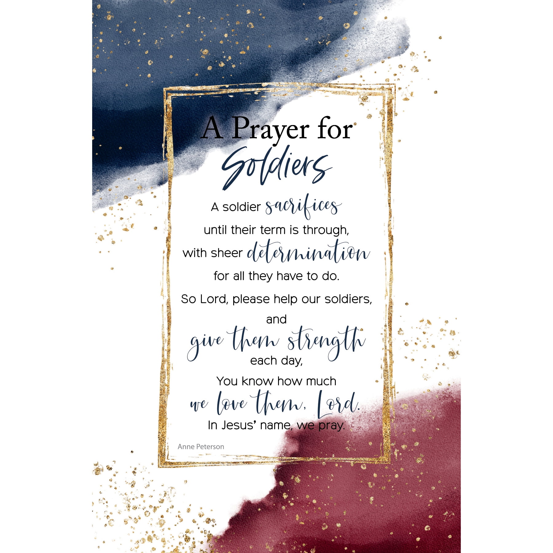 DEXSA Prayer For Soldiers Inspirational Wood Plaque 6 inches x 9 inches ...