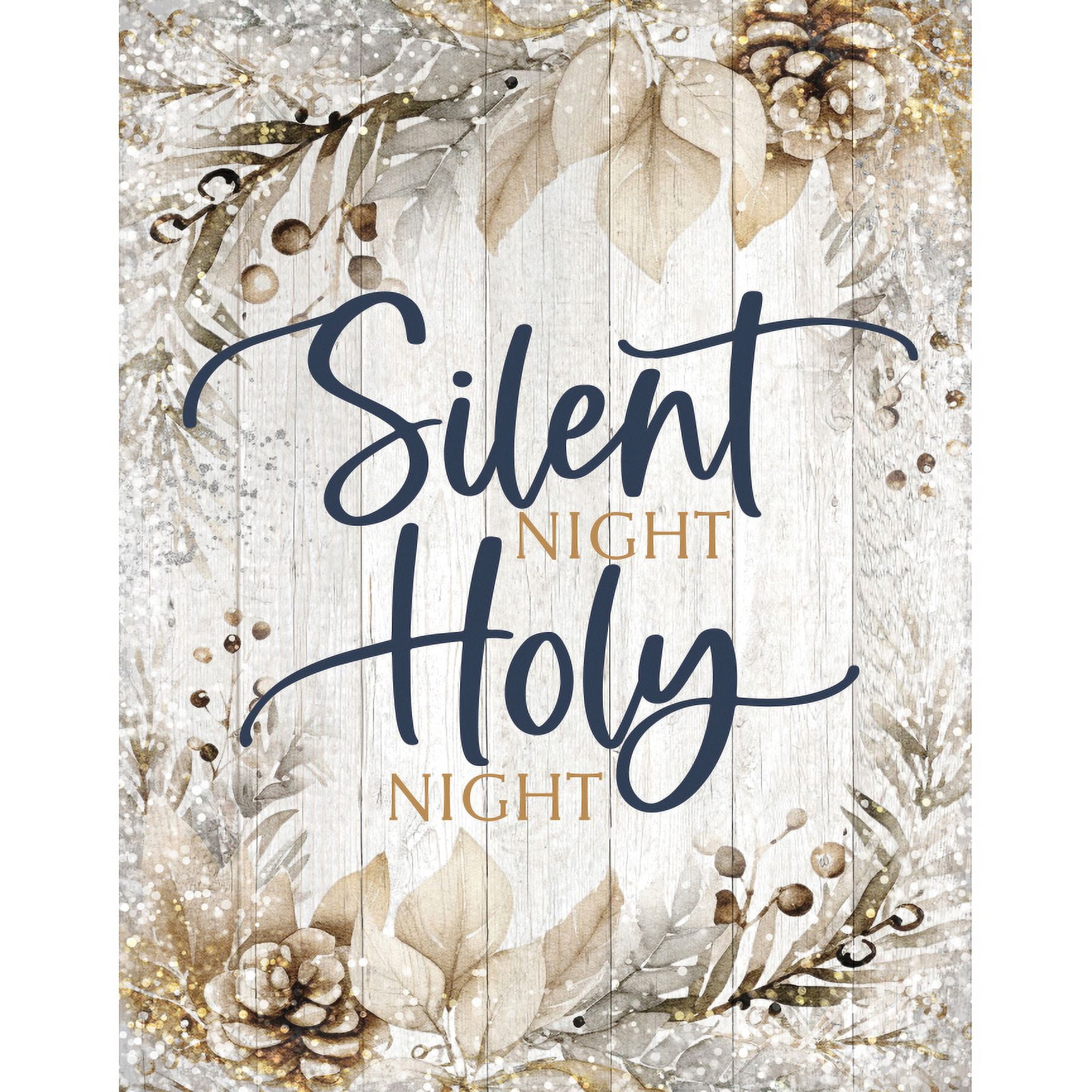 DEXSA Silent Night Timberland Wood Plaque Wall Art - 11.75 inches x 15 inches - Walmart.com