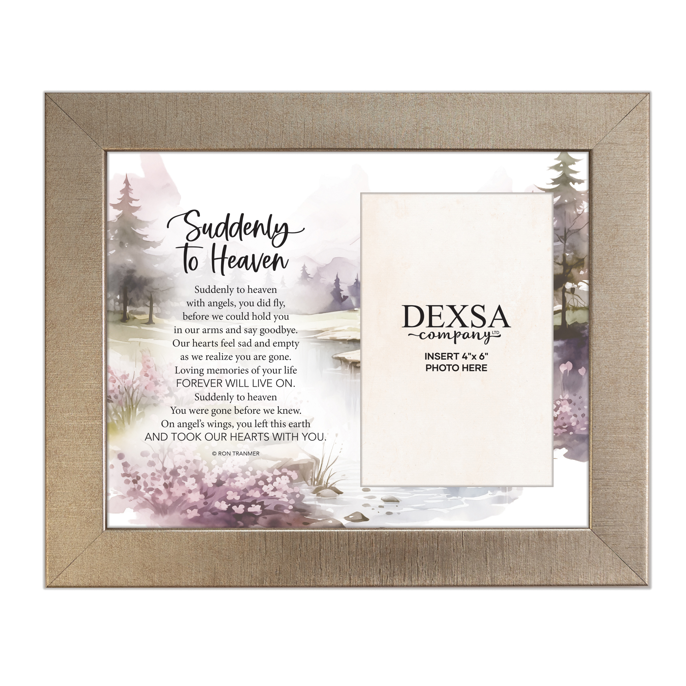 DEXSA Suddenly To Heaven Bereavement Photo Frame Wood Plaque with Easel ...