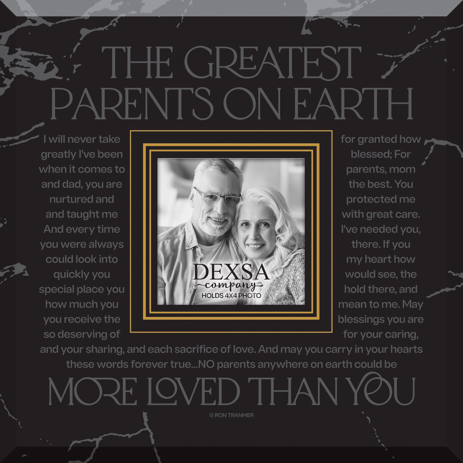 DEXSA The Greatest Parents On Earth Glass Photo Frame - 12" x 12 ...