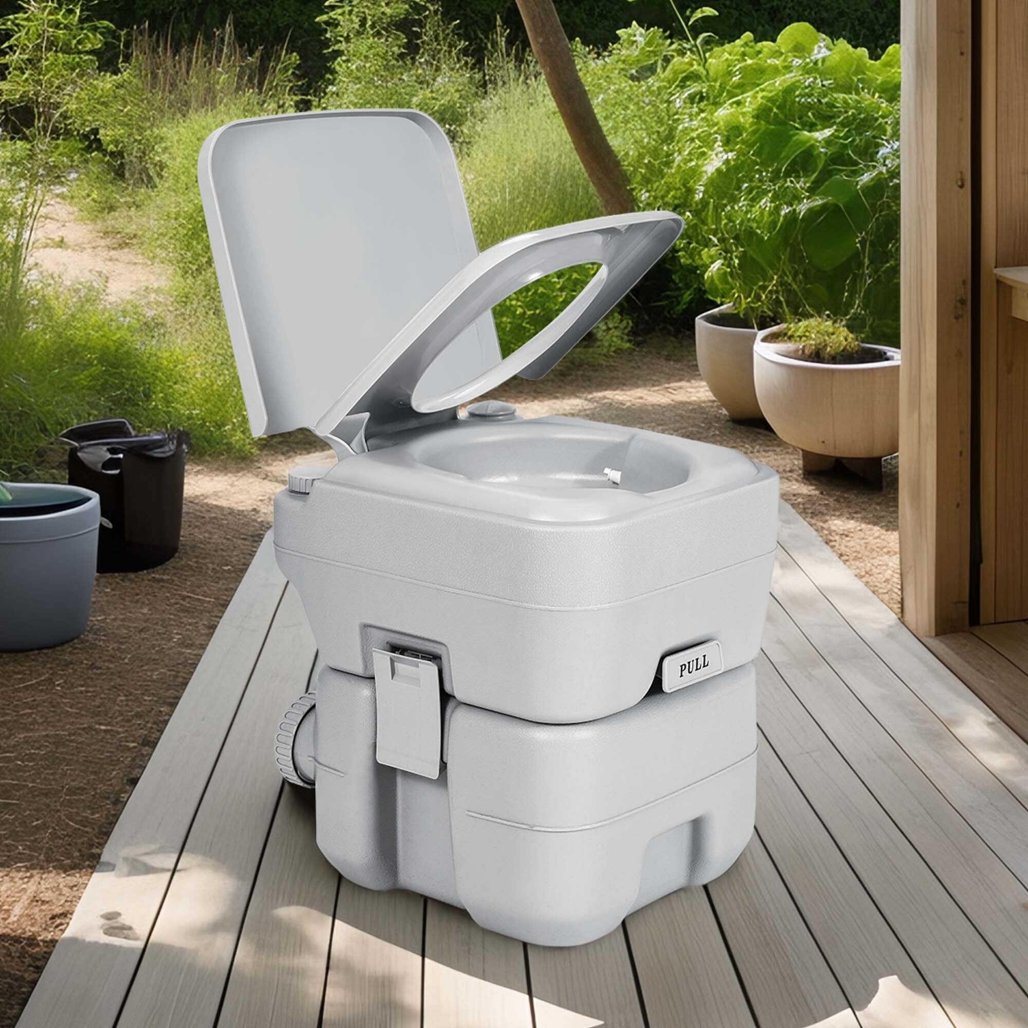 Dextrus 5.3 Gal Portable Camper Potty with Detachable Tank, Flush Pump ...