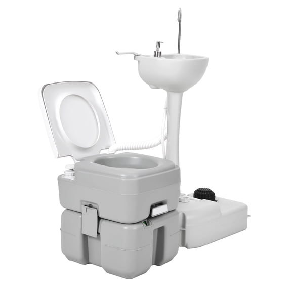 DEXTRUS 5.3 Gallon Portable Toilet, 17L Camping Sink, Outdoor RV Hand ...