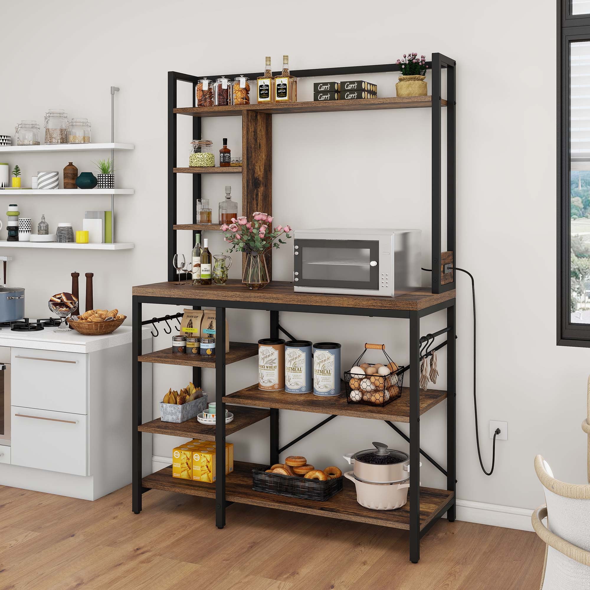 Free Shipping! Dextrus 8 Tier Kitchen Bakers Rack with Power Outlets ...