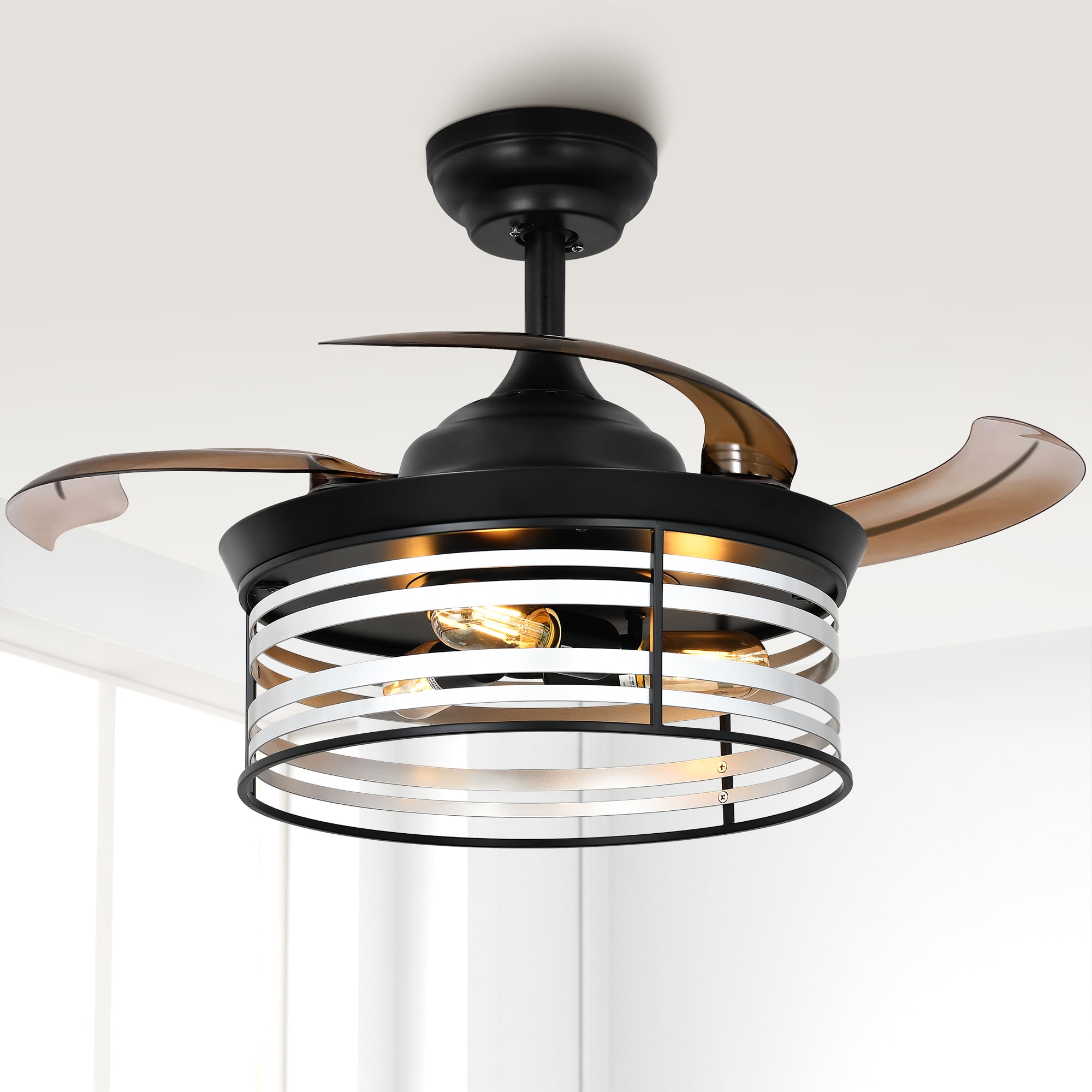 DEXTRUS Chandelier Ceiling Fan with Lights and Remote, 36 Inch ...