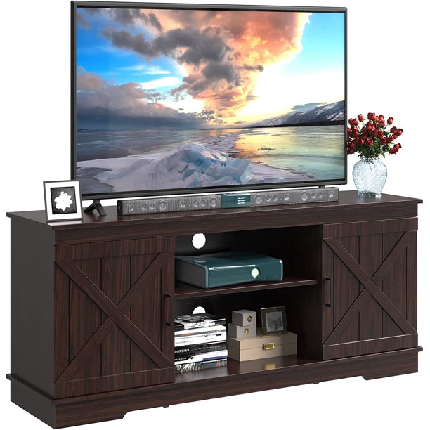 DEXTRUS Farmhouse TV Stand for TVs up to 65 inch, 2-Tier Media ...