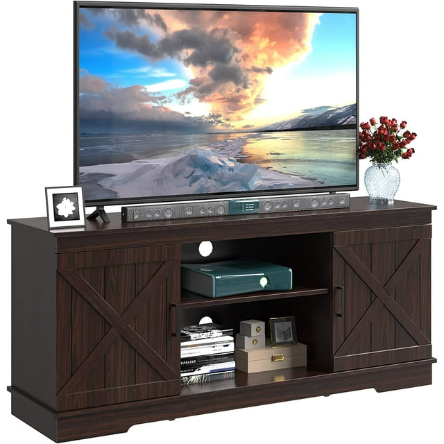 DEXTRUS Farmhouse TV Stand for TVs up to 65 inch, 2-Tier Media ...