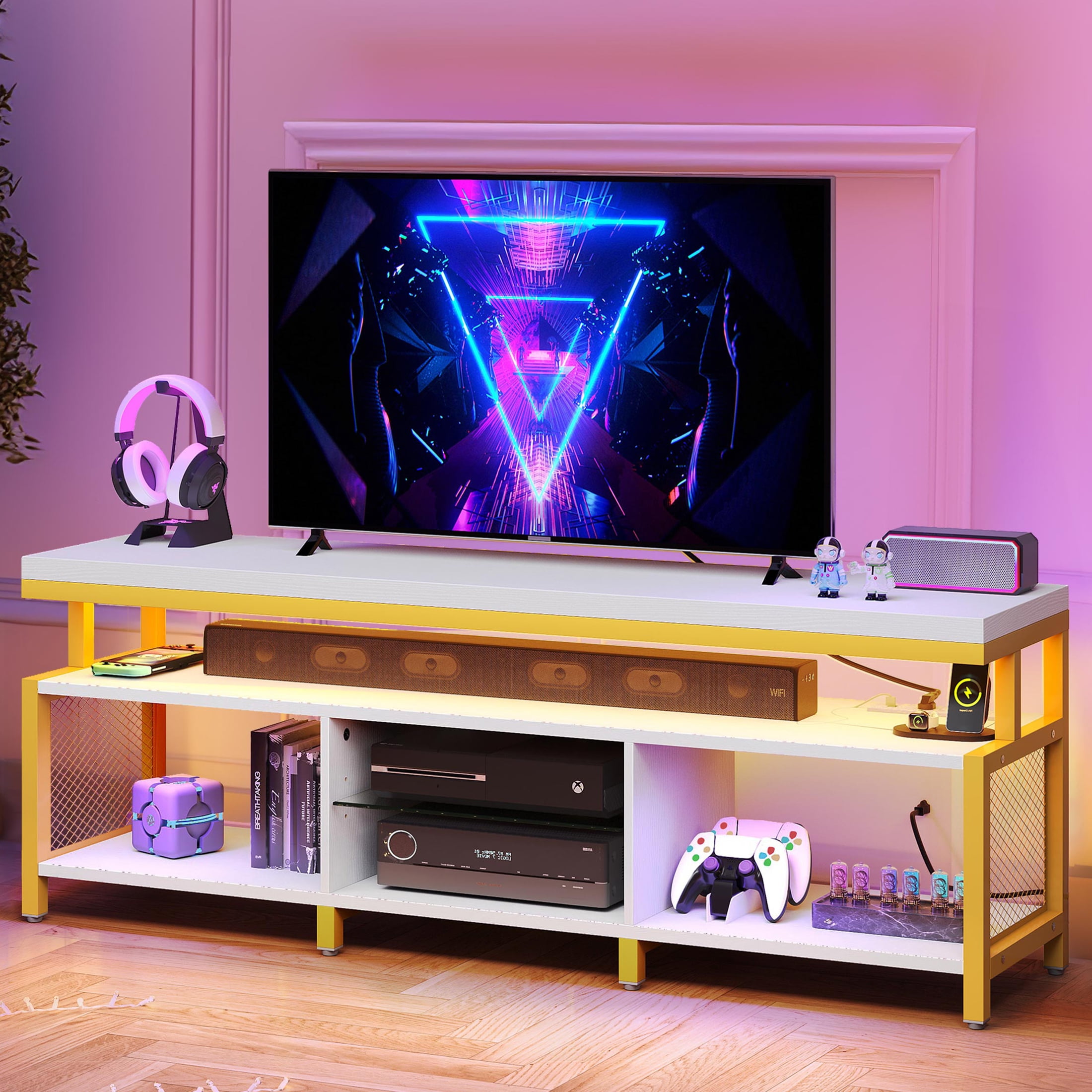 Free Shipping! DEXTRUS LED TV Stands w/Power Outlets, Industrial TV ...