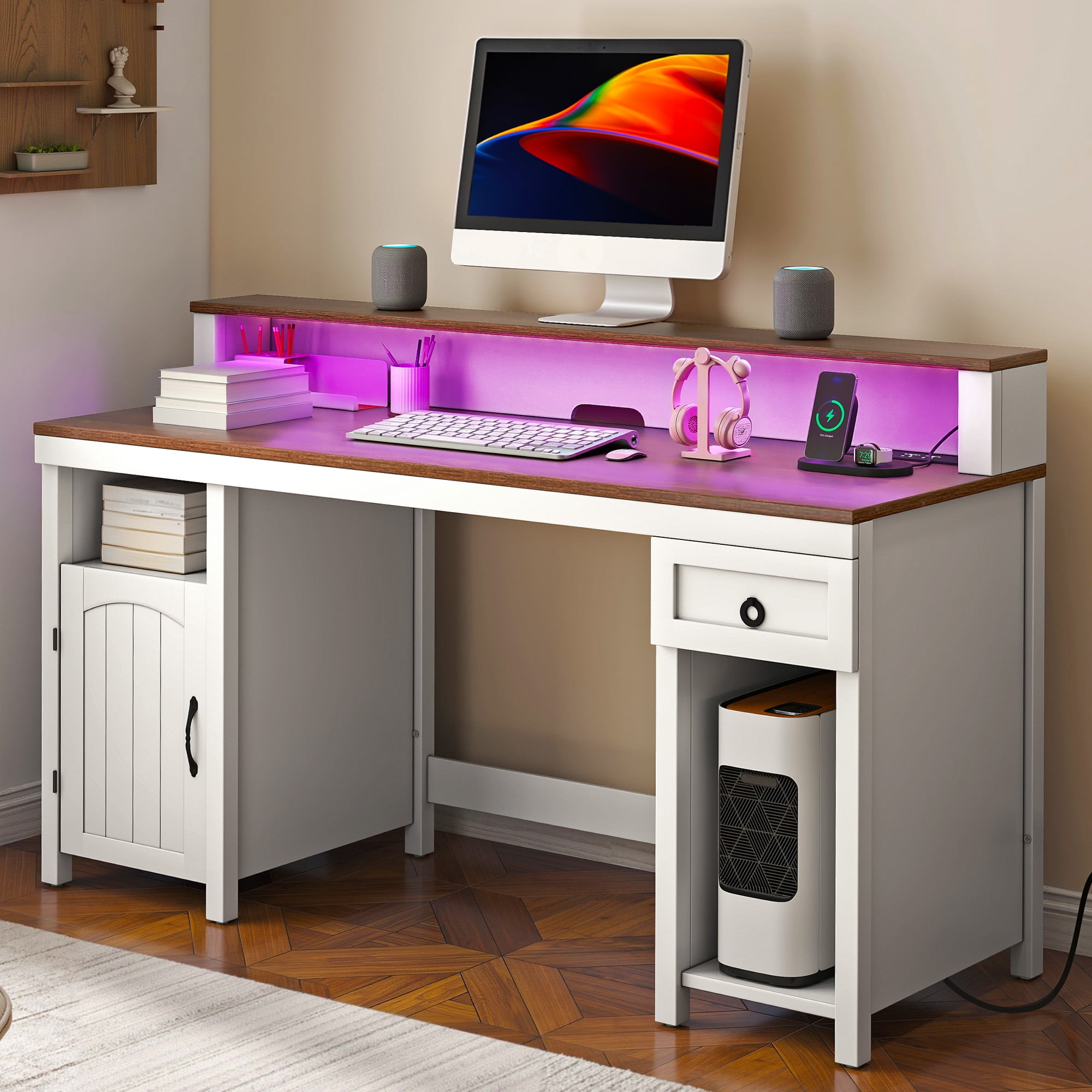DEXTRUS Multi-functional Computer Desk with Abundant Storage & Energy ...