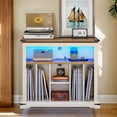 DEXTRUS Record Player Stand, Turntable Record Player LED Lights Stand ...