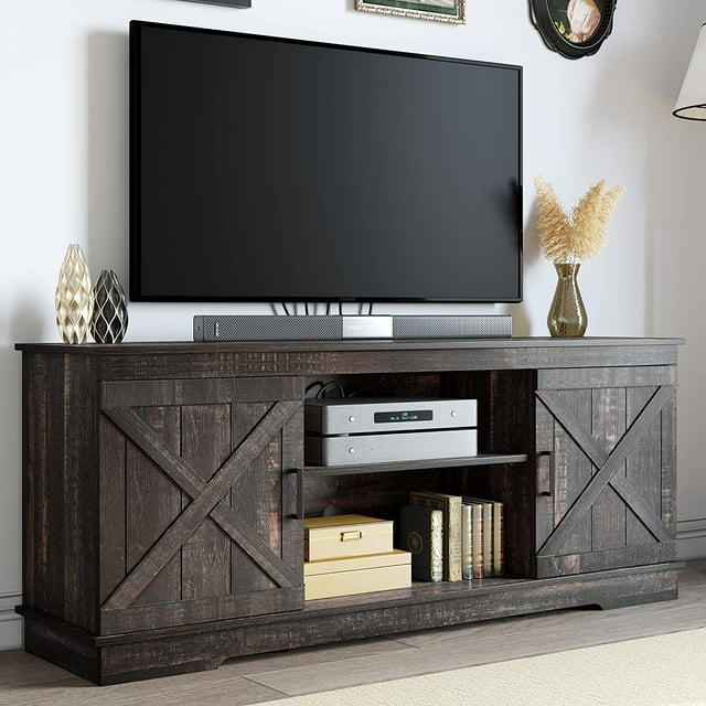 DEXTRUS Rustic TV Stand for 65 Inch TV, Entertainment Center for 300lbs ...
