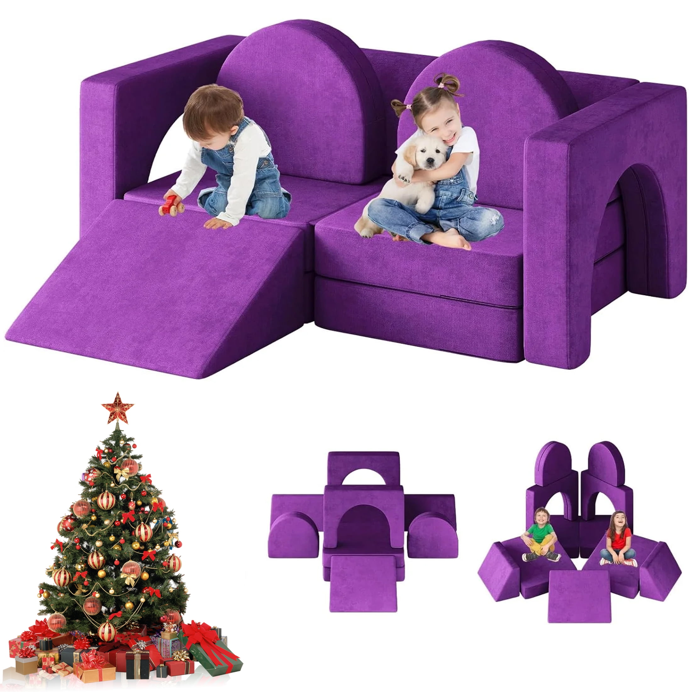 DEYGIA 10PCS Kids Sofa Modular Kids Play Couch, Kids Couch with ...