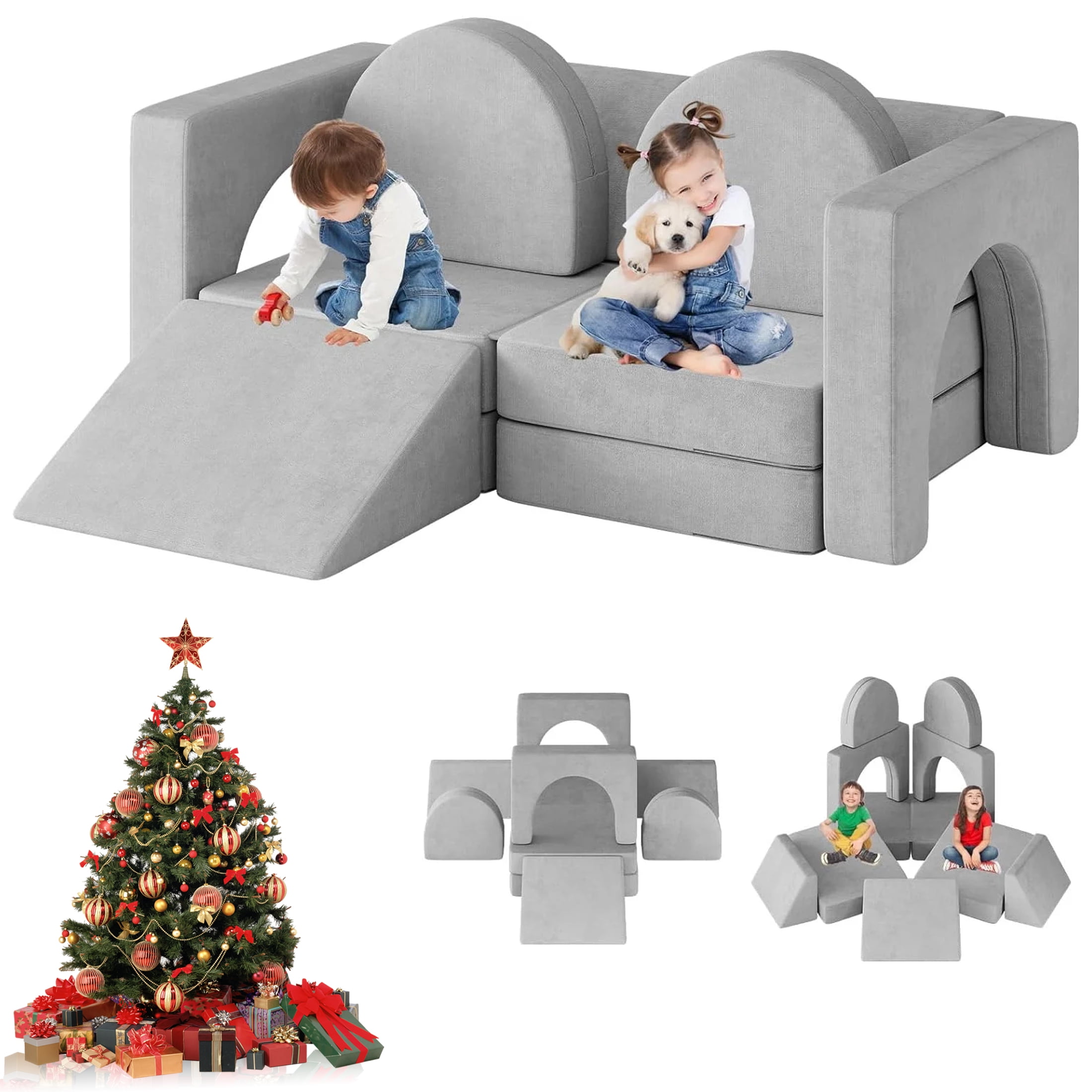DEYGIA 10PCS Kids Sofa Modular Kids Play Couch, Kids Couch with ...