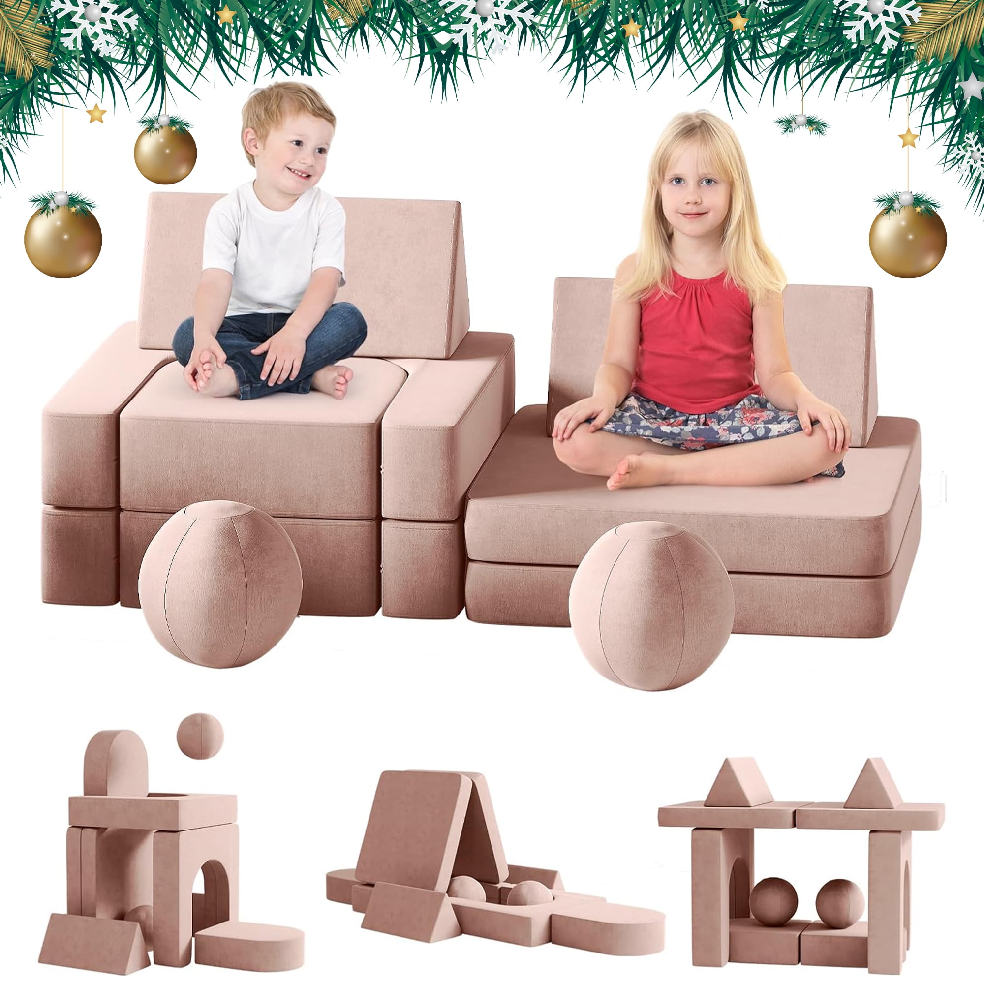 DEYGIA 10pcs Kids Sofa Toddler Couch, Kids Couch Couch with 2 Balls and ...