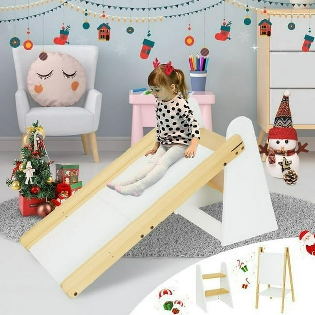 DEYGIA 3 in 1 Wooden Slide for Kids - Convertible into Step Stools and ...