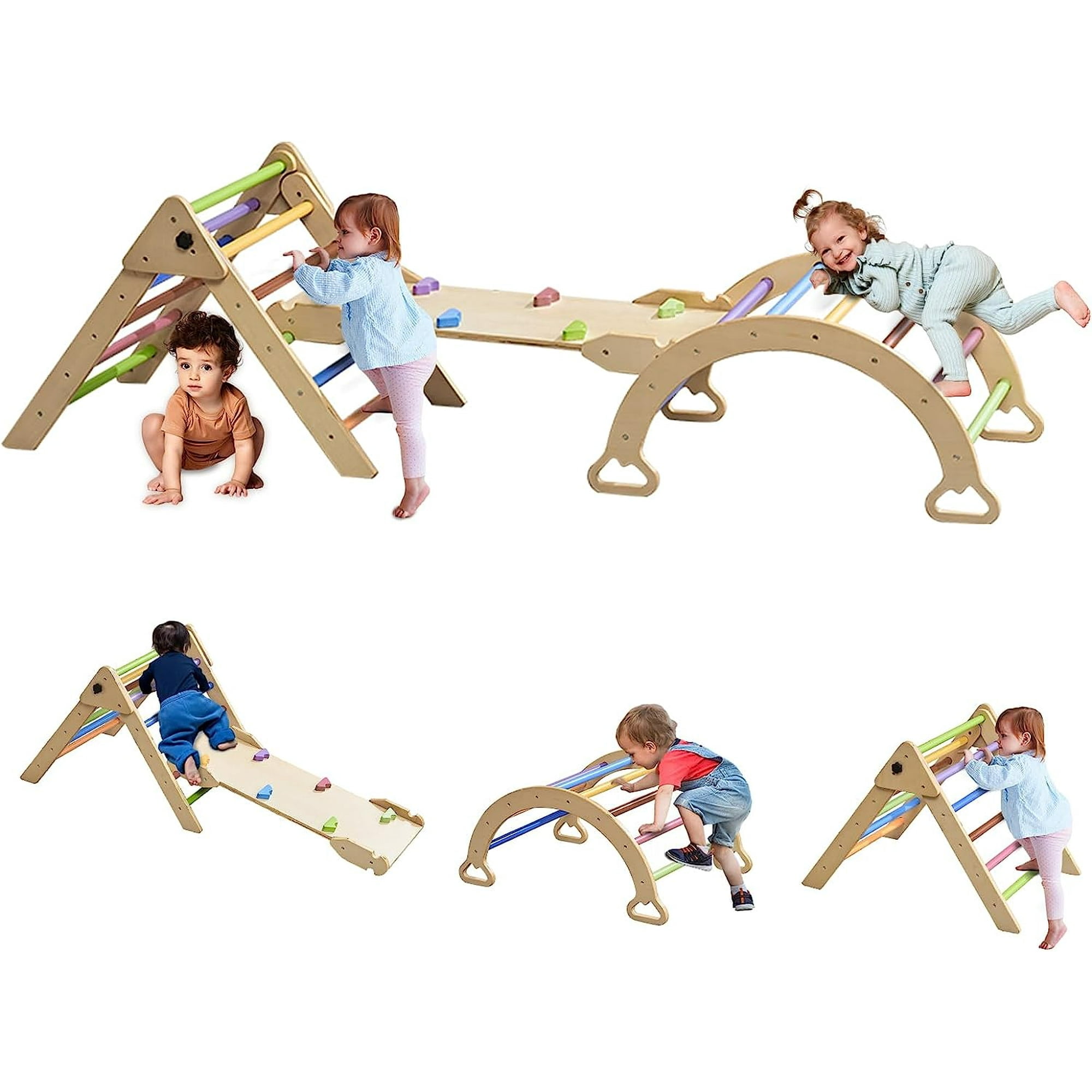 DEYGIA 6-in-1 Triangle Climbing Toys for Toddlers 1-3 Years, Indoor ...
