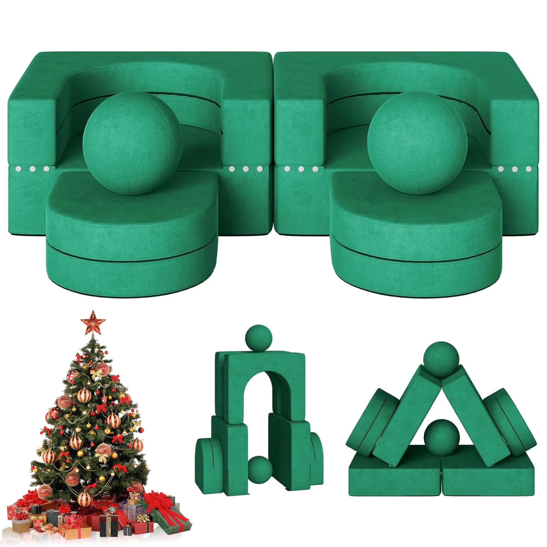 DEYGIA 8PCS Modular Kids Sofa, Kids Modular Couch Toddler with 2 Balls ...