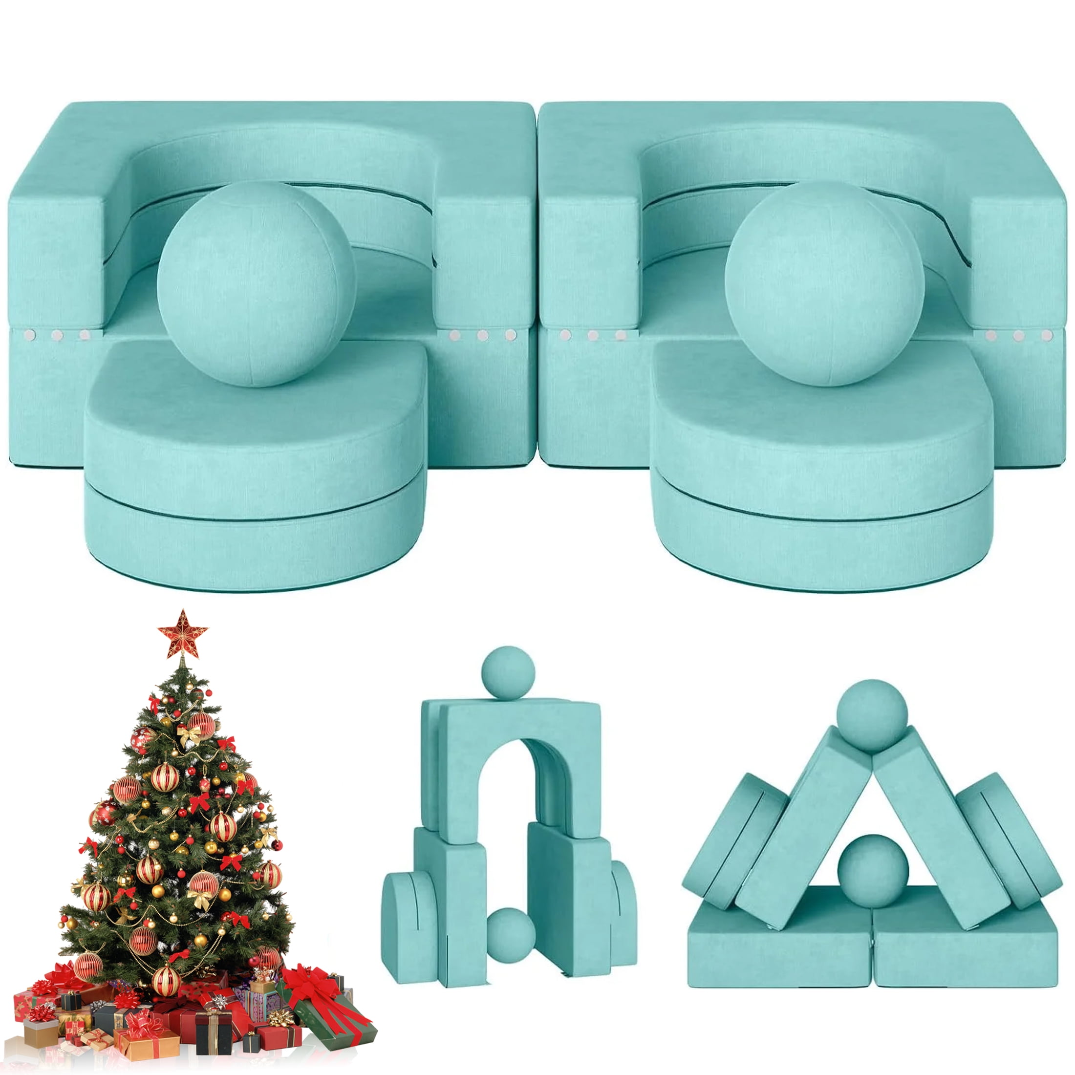 DEYGIA 8PCS Modular Kids Sofa, Kids Modular Couch Toddler with 2 Balls ...