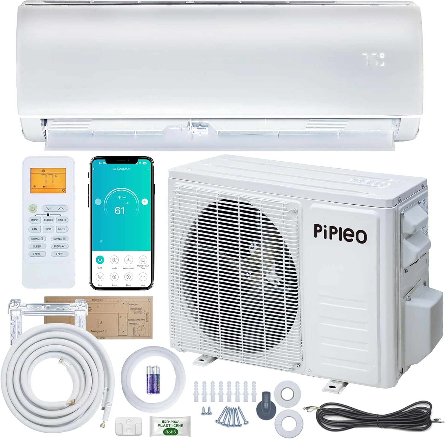 DEYGIA 9000 BTU Mini Split Air Conditioner, Air Conditioner and Heat ...