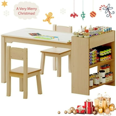 "LAZY BUDDY Kids Erasable Art Table & 6 Chair Set, HDPE, 47.20""L x 23. ...
