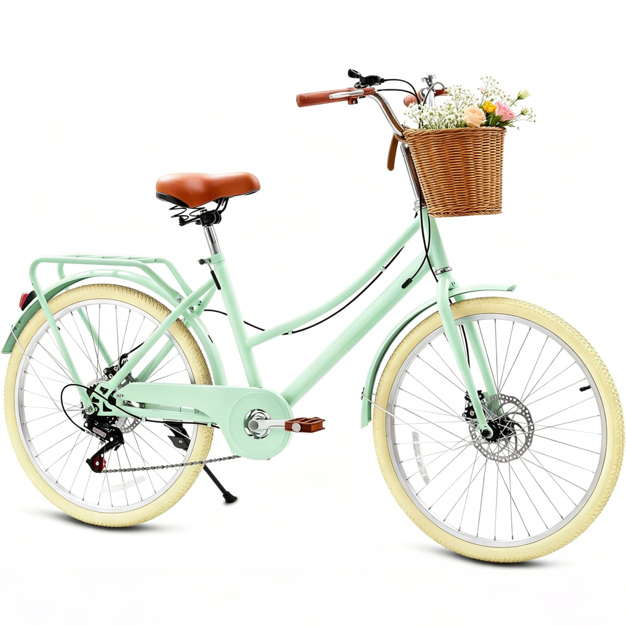 DEYGIA Kids Bike, 20 Inch 7-Speed Retro Cruiser Girl Bike, Dual-Disc ...