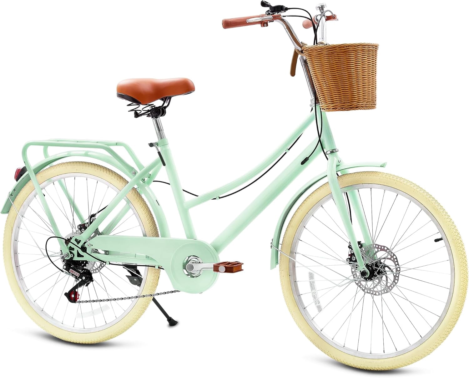 DEYGIA Kids Bike, 24 Inch 7-Speed Retro Cruiser Girl Bike, Kids ...