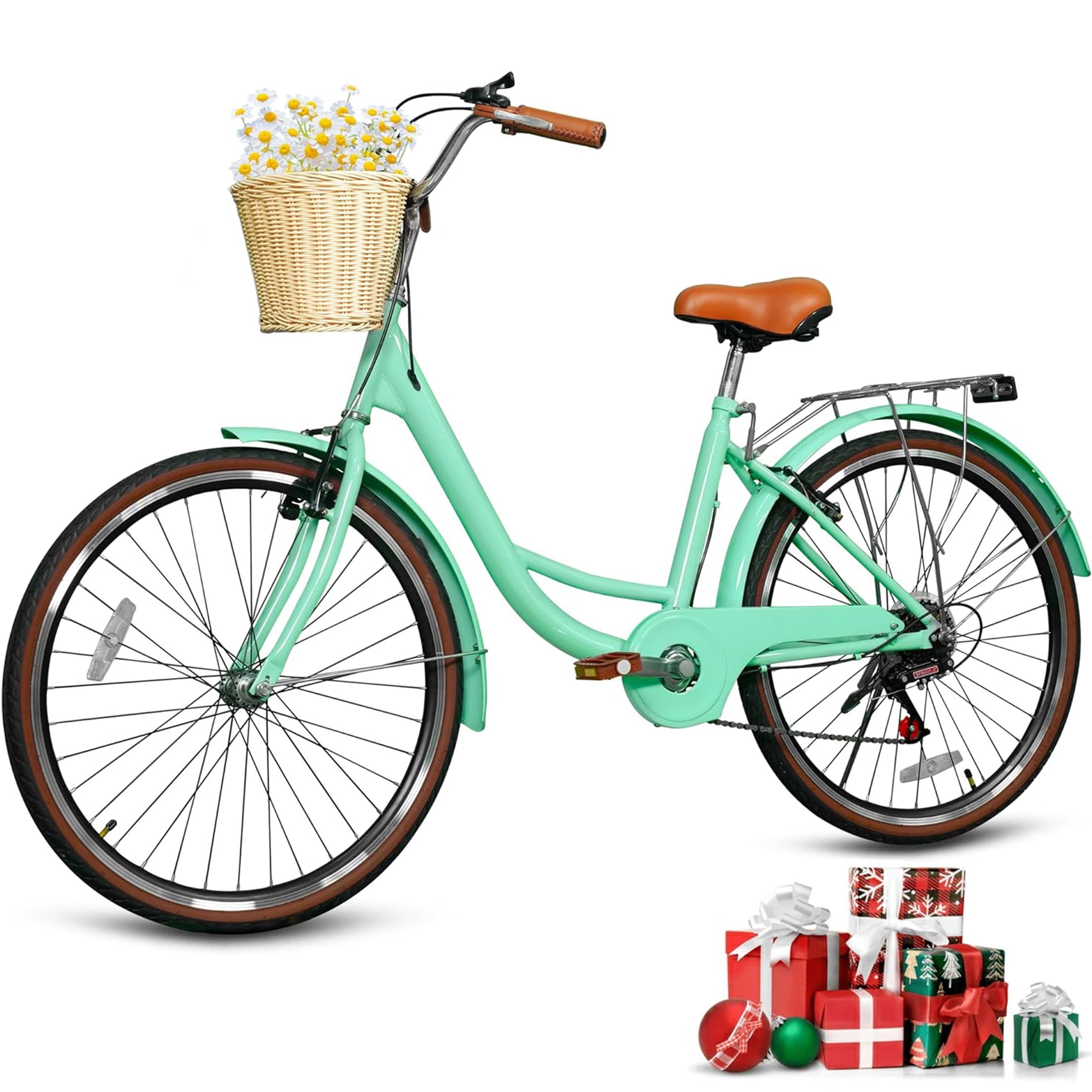 DEYGIA Kids Bike, Cruiser Bike for Girls, 24 inch 7 Speed Kids ...