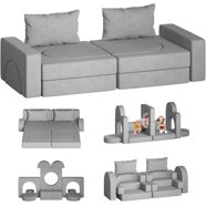 Linor 10-Piece Friendly Sized Modular Kids Sofa Couch, Playroom Use ...