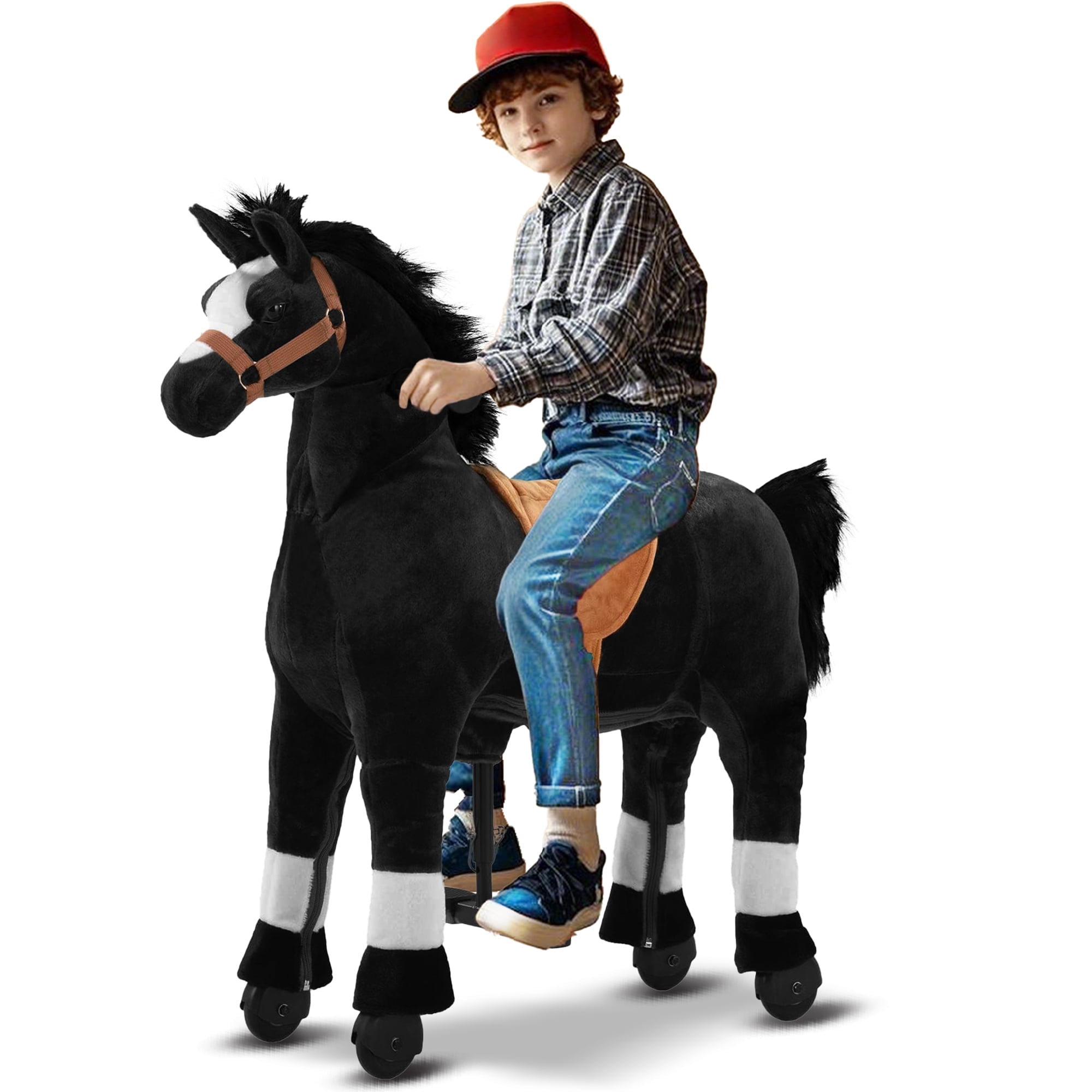 DEYGIA Ride on Horse for Big Kids Horse Ride on Toy, Riding Horse Pony ...
