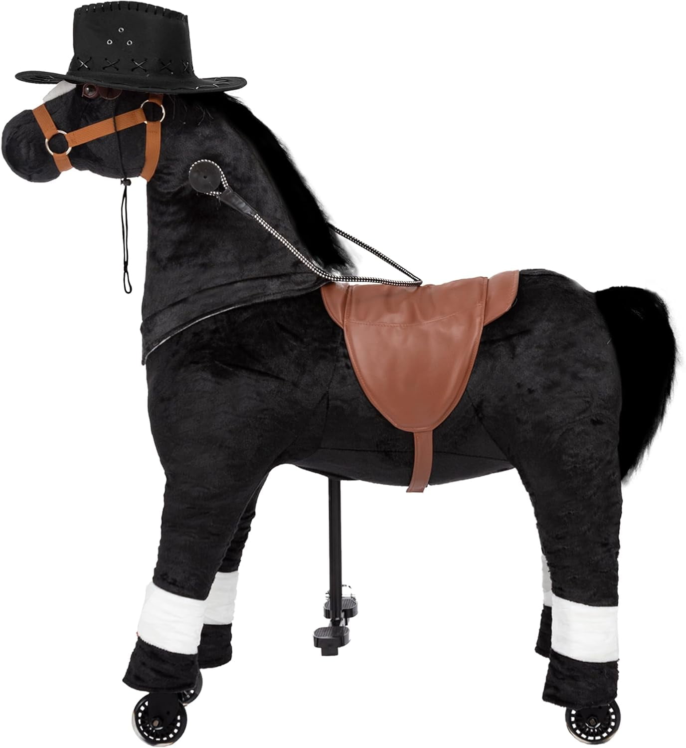 DEYGIA Ride on Horse for Kids with Reins and Cowboy Hat, Riding Horse ...