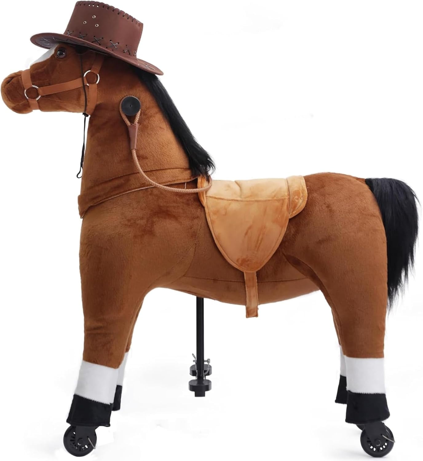 DEYGIA Ride on Horse for Kids with Reins and Cowboy Hat, Riding Horse ...