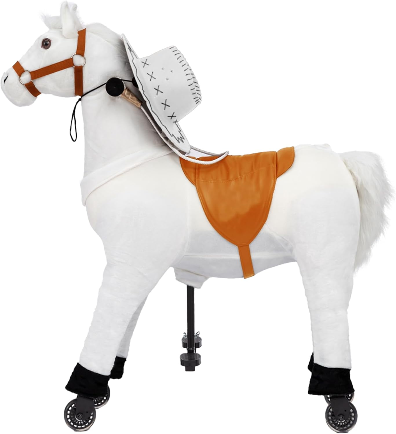 DEYGIA Ride on Horse for Kids with Reins and Cowboy Hat, Riding Horse ...