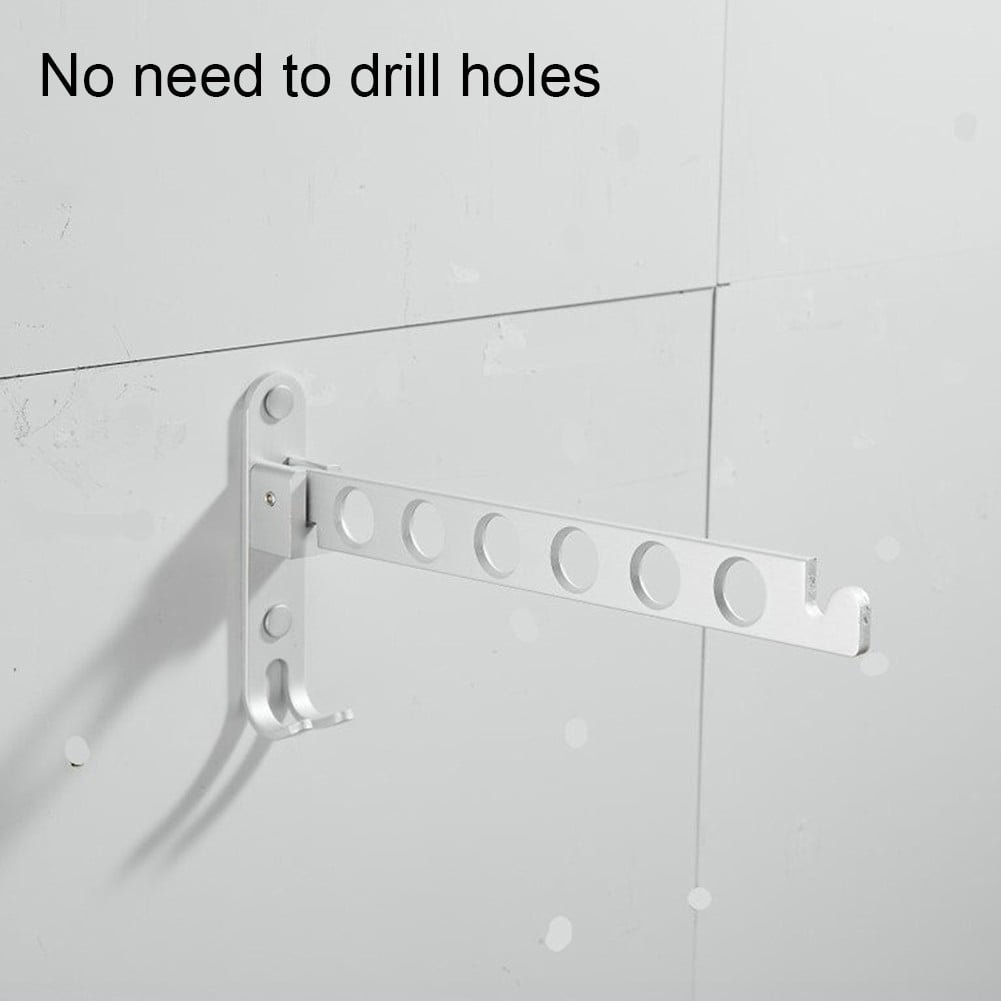 DEYISI Aluminum Retractable Folding Wall Mount Coat Hanger Holder For ...