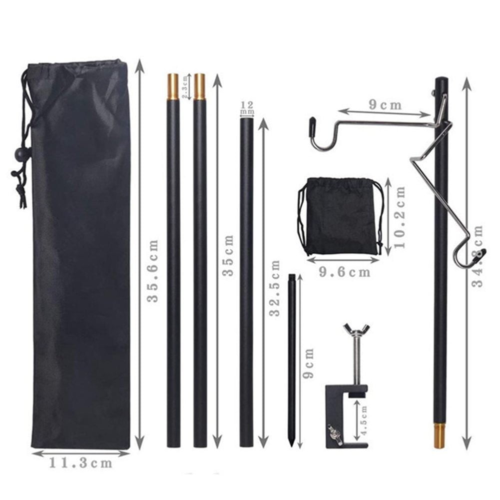 DEYISI Folding Lantern Stand Pole Portable Lamp Stand Hook For Camping ...