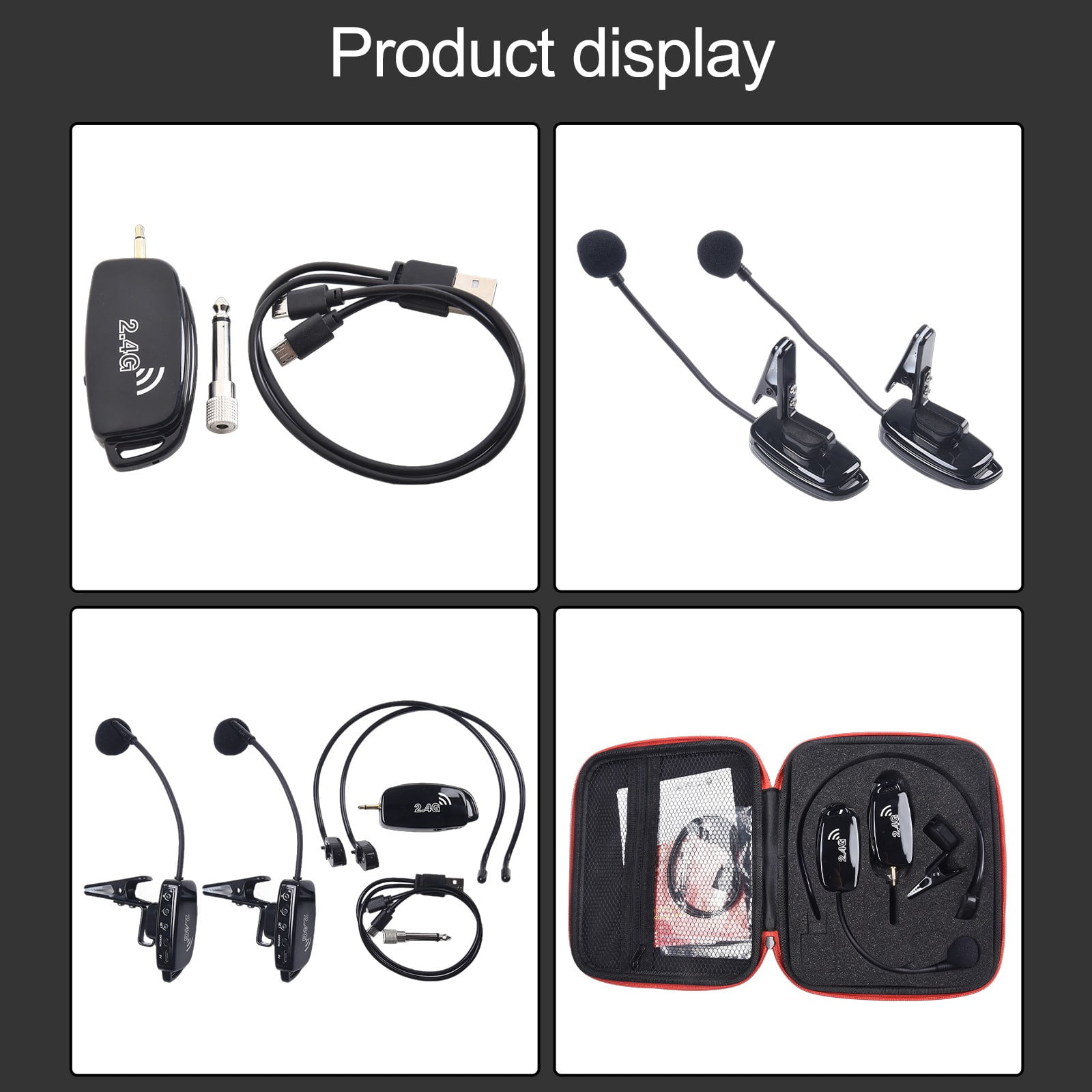 DEYISI Wireless Uhf 2.4G Microphone Saxophone Erhu Trumpet Sax Receiver ...