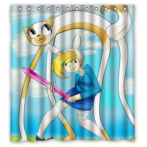 DEYOU Adventure Time Finn Shower Curtain Polyester Fabric Bathroom ...