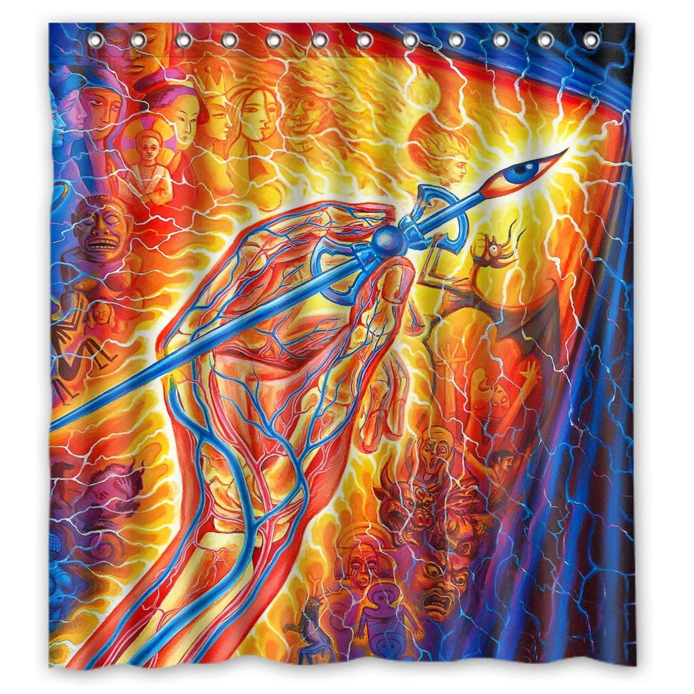 DEYOU Alex Grey Art Painting Shower Curtain Polyester Fabric Bathroom ...