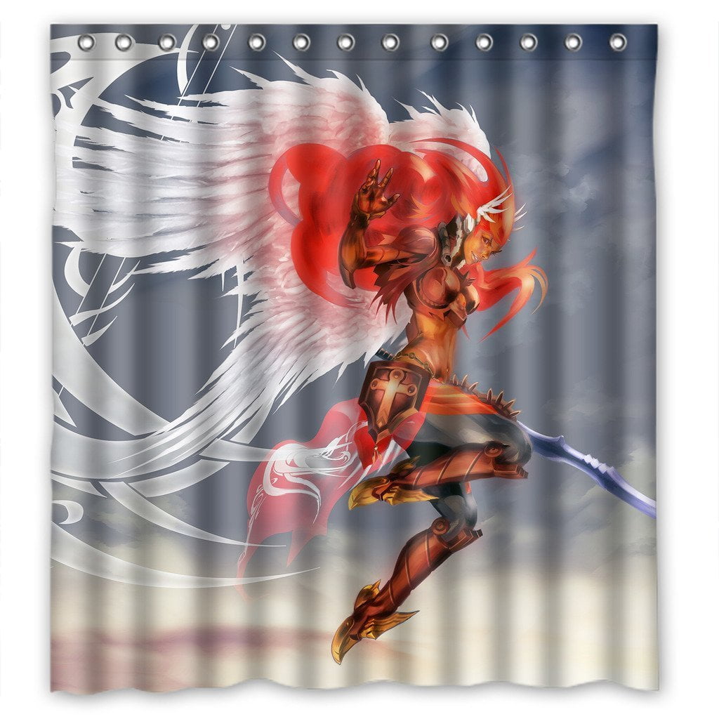 DEYOU Angel Wings Swords warrior Shower Curtain Polyester Fabric ...