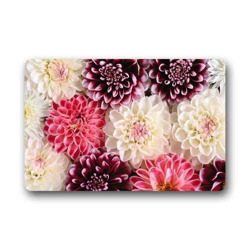 DEYOU Beautiful Color Dahlia Flower Doormat Outdoor Indoor Floor Mats ...