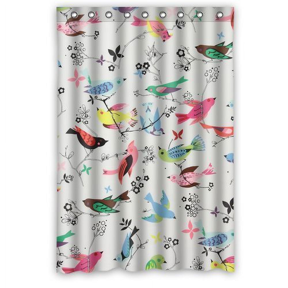 DEYOU Bird Shower Curtain Polyester Fabric Bathroom Shower Curtain Size ...