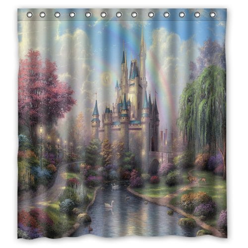 DEYOU Cinderella castle Shower Curtain Polyester Fabric Bathroom Shower ...