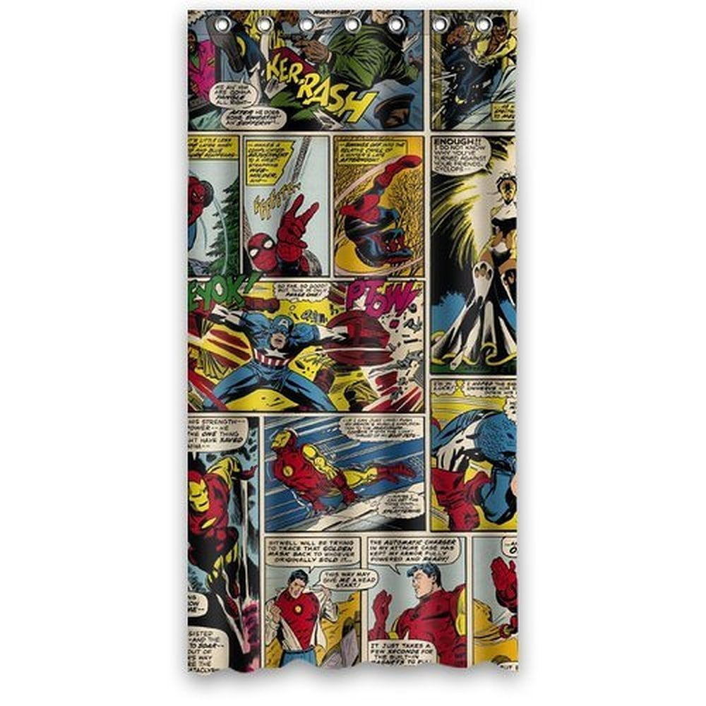 DEYOU Comics Avengers Iron Man Hulk Shower Curtain Polyester Fabric ...