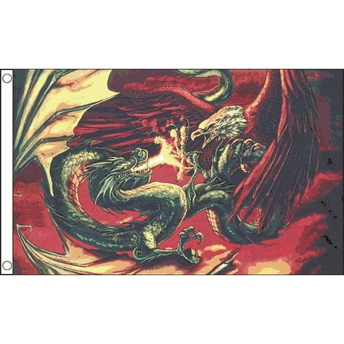 DEYOU Dragon Vs Eagle Fantasy Mythical Festival Flag 3x5 Feet Banner ...