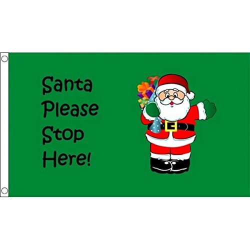 DEYOU Father Christmas Santa Claus Santa Please Stop Here Flag 3x5 Feet ...