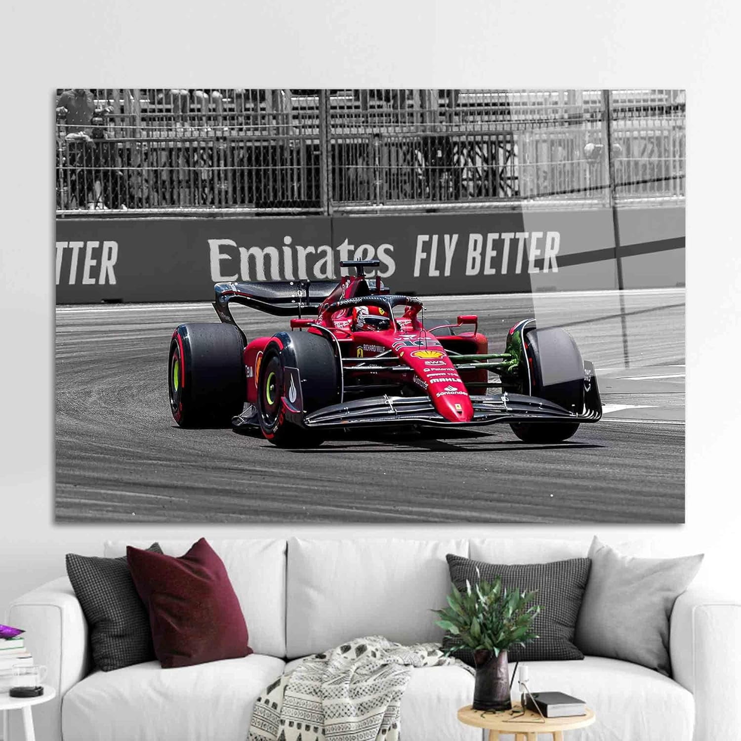DEYOU Ferrari, Glass Art Wall Decor, Charles Leclerc Tempered Glass ...