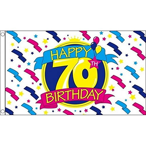 DEYOU Happy 70th Birthday Celebration Flag 3x5 Feet Banner Flag ...