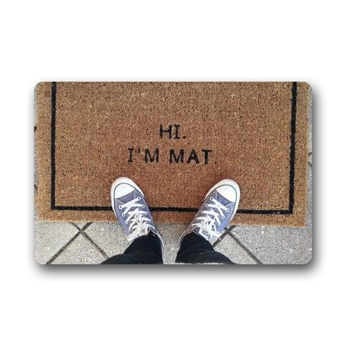 DEYOU Hi I'm Mat Doormat Outdoor Indoor Floor Mats Non-Slip Bathroom ...
