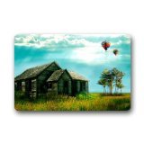 DEYOU Hot Air Ballon Flying Across Wood Art Doormat Outdoor Indoor ...