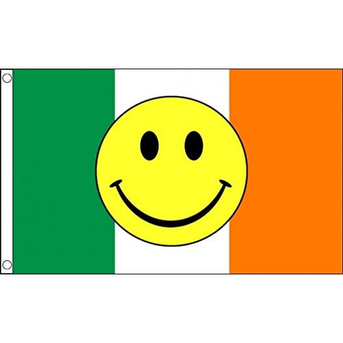 DEYOU Ireland Tricolour Irish Smiley Happy Face Flag 3x5 Feet Banner ...