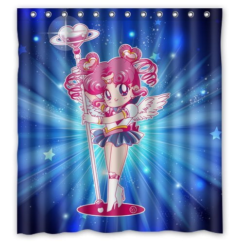 DEYOU Japanese Anime Sailor Moon Chibi Moon Cute Girl Shower Curtain ...