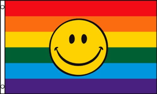 DEYOU Rainbow Happy Face Flag 3x5 Feet Banner Flag - Walmart.com